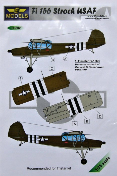 1/35 Decals Fi-156 Storch USAF (TRISTAR) - 1/35 Flugzeuge Mask & Abziehbild