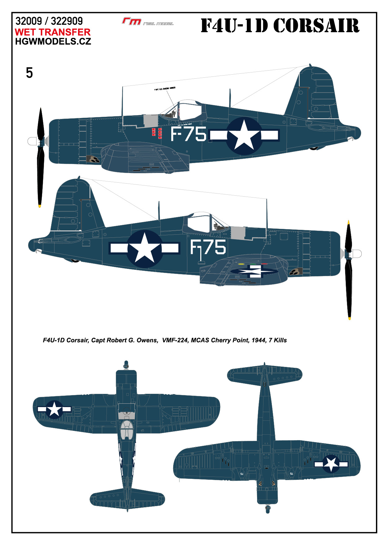 1/32 F4U-1D Corsair decal - 1/32 Flugzeuge Mask & Abziehbilder