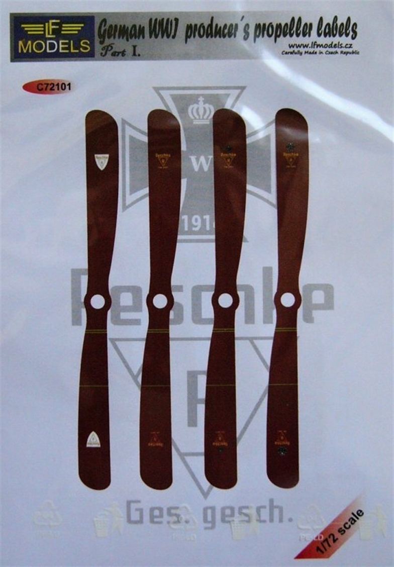 1/72 Decals German WWI propeller labels Part I - 1/72 aircraft decals