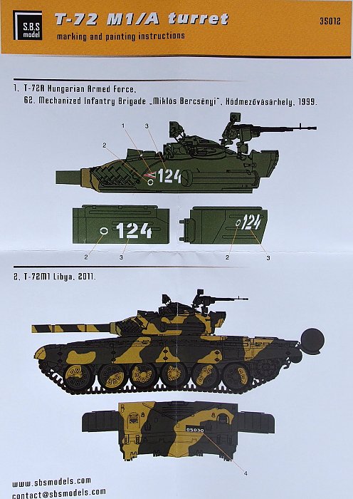 1/35 T-72 M1/A turret detail set (TAM) - Military upgrade set 1/35