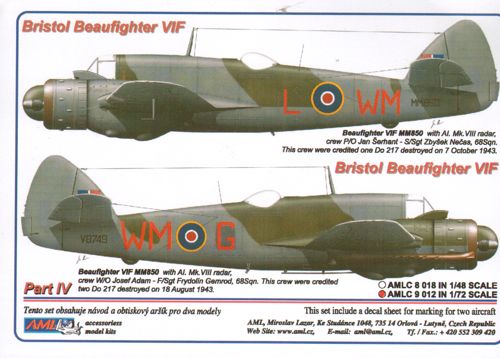1/72 Bristol Beaufighter Mk.VIF MM850 , with AI. Mk.VIII radar - 1/72 ...