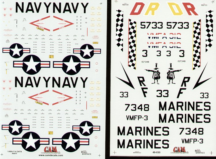 1/48 RF-4B Phantom/F-4J Phantom VMFP-3, VMFA-312 - 1/48 Aircraft Mask ...