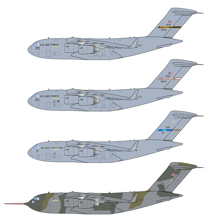 1/144 Boeing C-17 Globemaster III - Aircraft Decals and masks 1/144