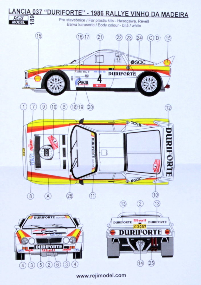 1/24 Lancia 037 Rallye Vinho Da Madeira 1986 decal - 1/24 Decals and Masks
