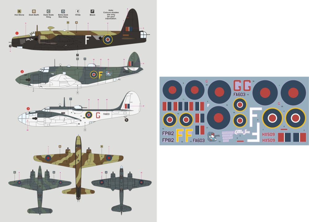 1/48 WWII RAAF Twins Part IV 3x camouflages decal - 1/48 Aircraft Mask ...
