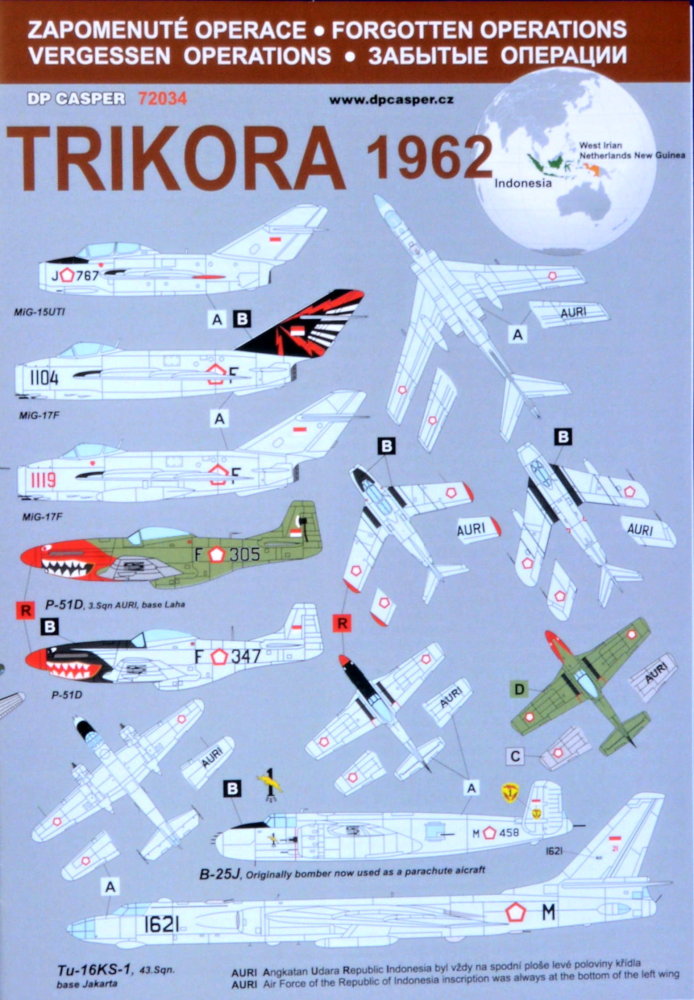1/72 Forgotten Operations TRIKORA 1962 decal - 1/72 aircraft decals