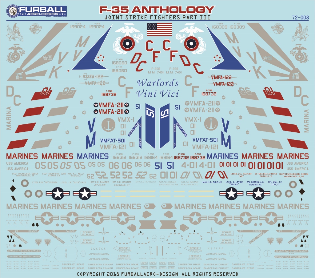 1/72 F-35 Anthology Part III - 1/72 aircraft decals