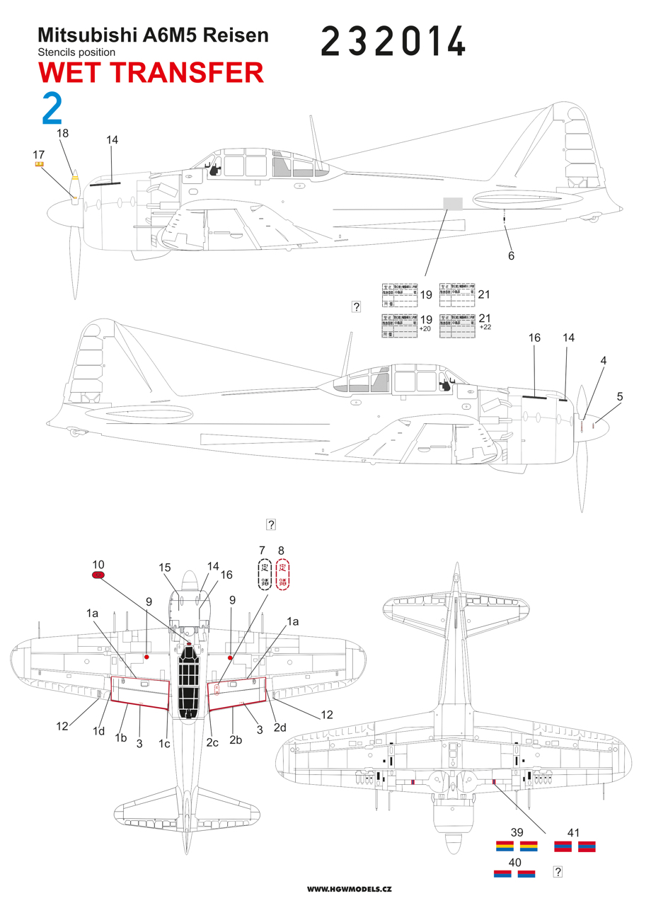 1/32 Mitsubishi A6M5/A6M5c Zero stencils - 1/32 aircraft Mask & decals