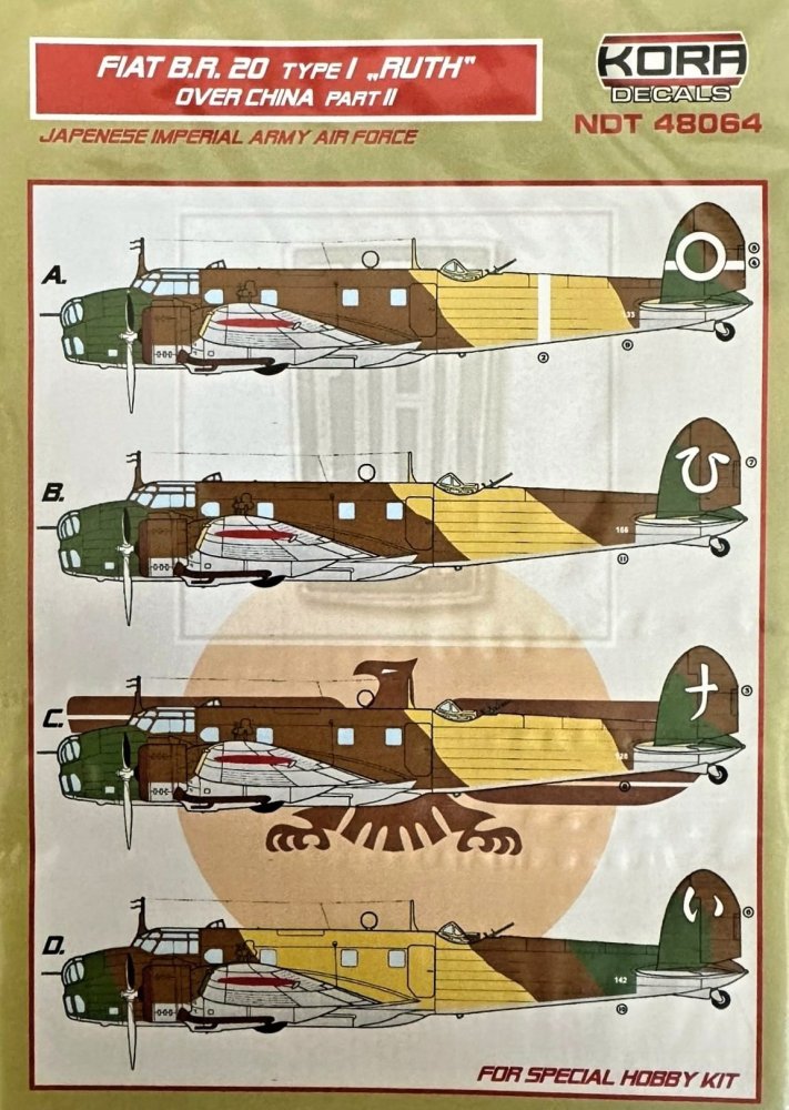1/48 Decals Fiat BR.20 Ruth over China Part II - 1/48 Aircraft Mask ...