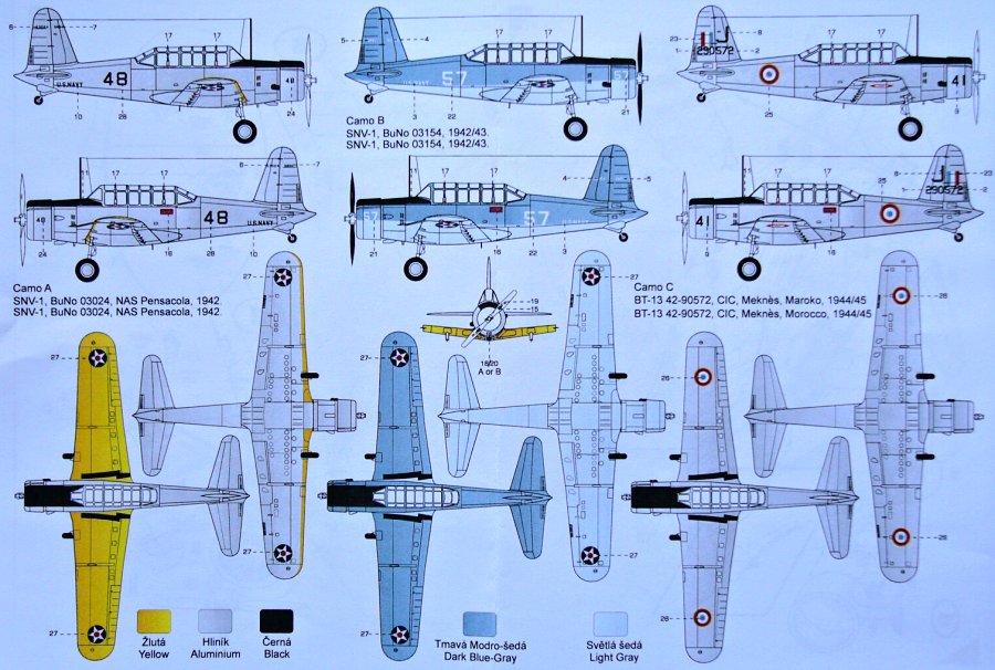 1/48 SNV-1/BT-13 Valiant. Decals for USA and France; WWII - 1/48 ...