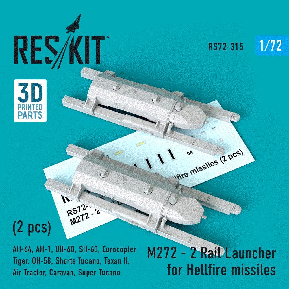 1/72 M272 2 Rail Launcher for Hellfire missiles - 1/72 aircraft upgrade set