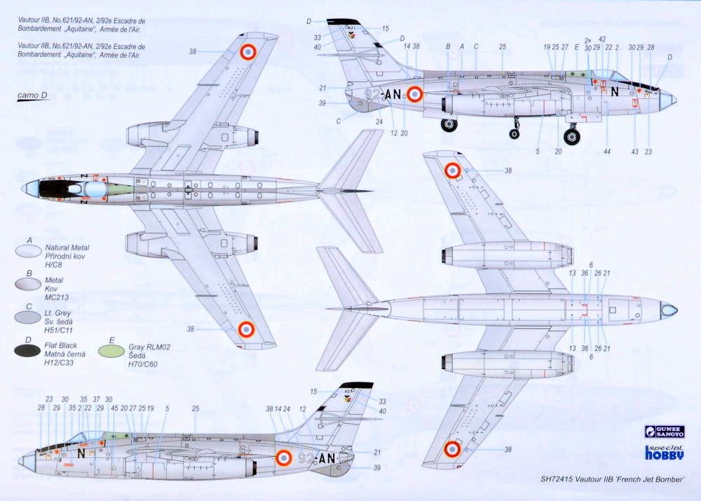 1/72 Vautour IIB French Jet Bomber - 1/72 aircraft plastic or resin kit