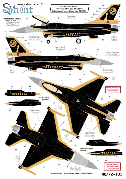 1/72 General-Dynamics F-16A Falcon FA-72 & FA-110 80 Years - 1/72 ...