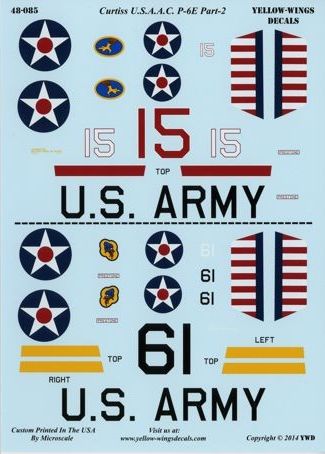 1/48 USAC Curtiss P-6E part 2 - 1/48 Aircraft Mask & Decals