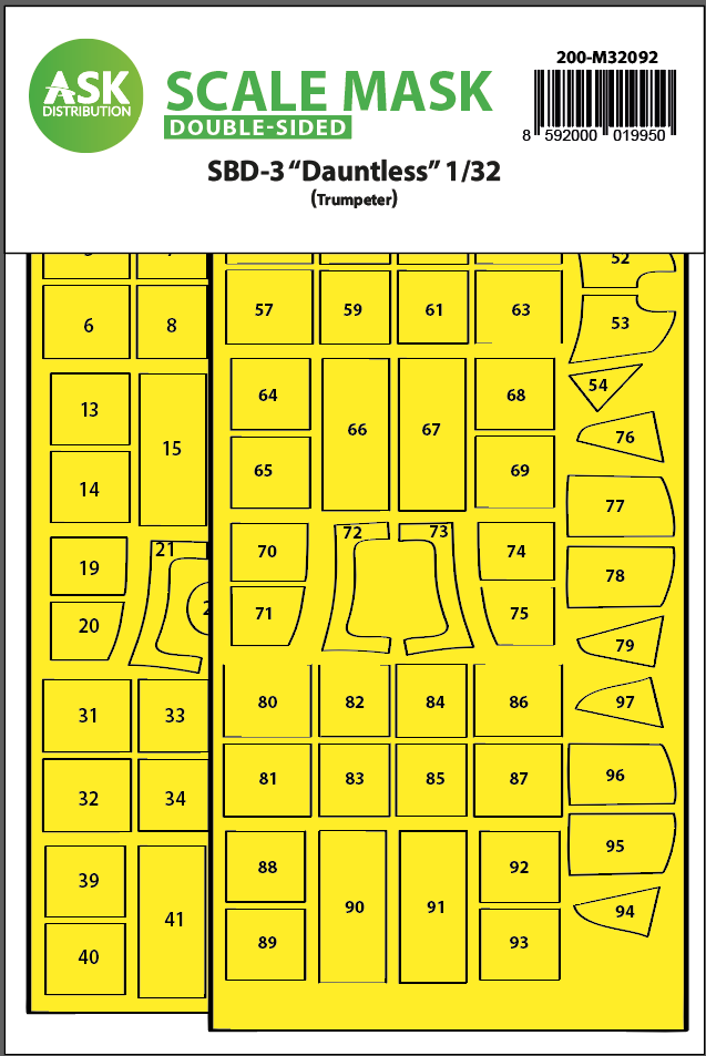 1/32 Douglas Douglas SBD-3 Dauntless paint mask for Trumpeter - Décals et masques avions au 1/32