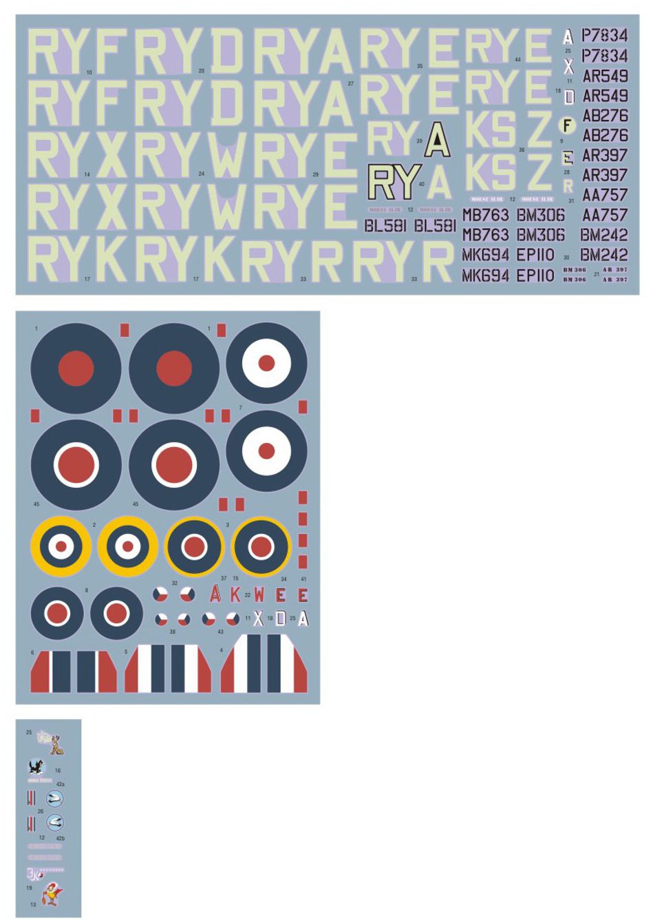 1/48 No.313 Sqn. in RAF Part II. decal - 1/48 Avion masques & décals