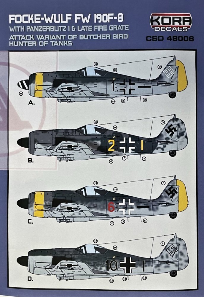 1/48 Fw 190F-8 with Panzerblitz I late fire grate - Sets de détaillage avions 1/48
