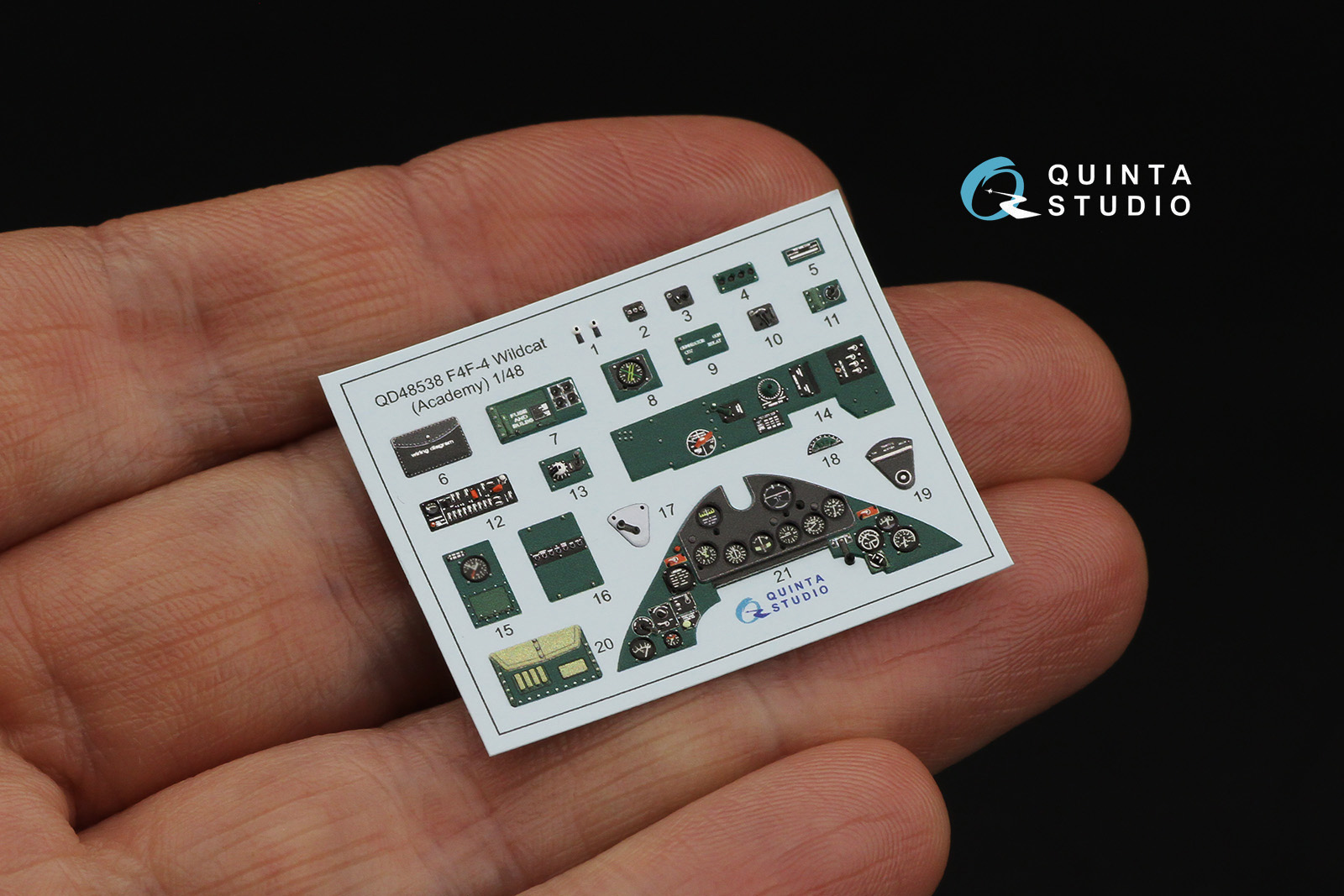 1/48 Grumman F4F-4 Wildcat coloured Interior Academy - Sets de détaillage avions 1/48