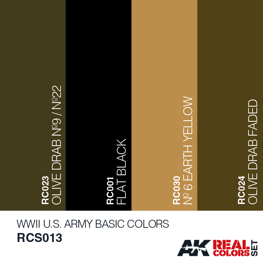 WWII US Army Basic colors set - Peintures